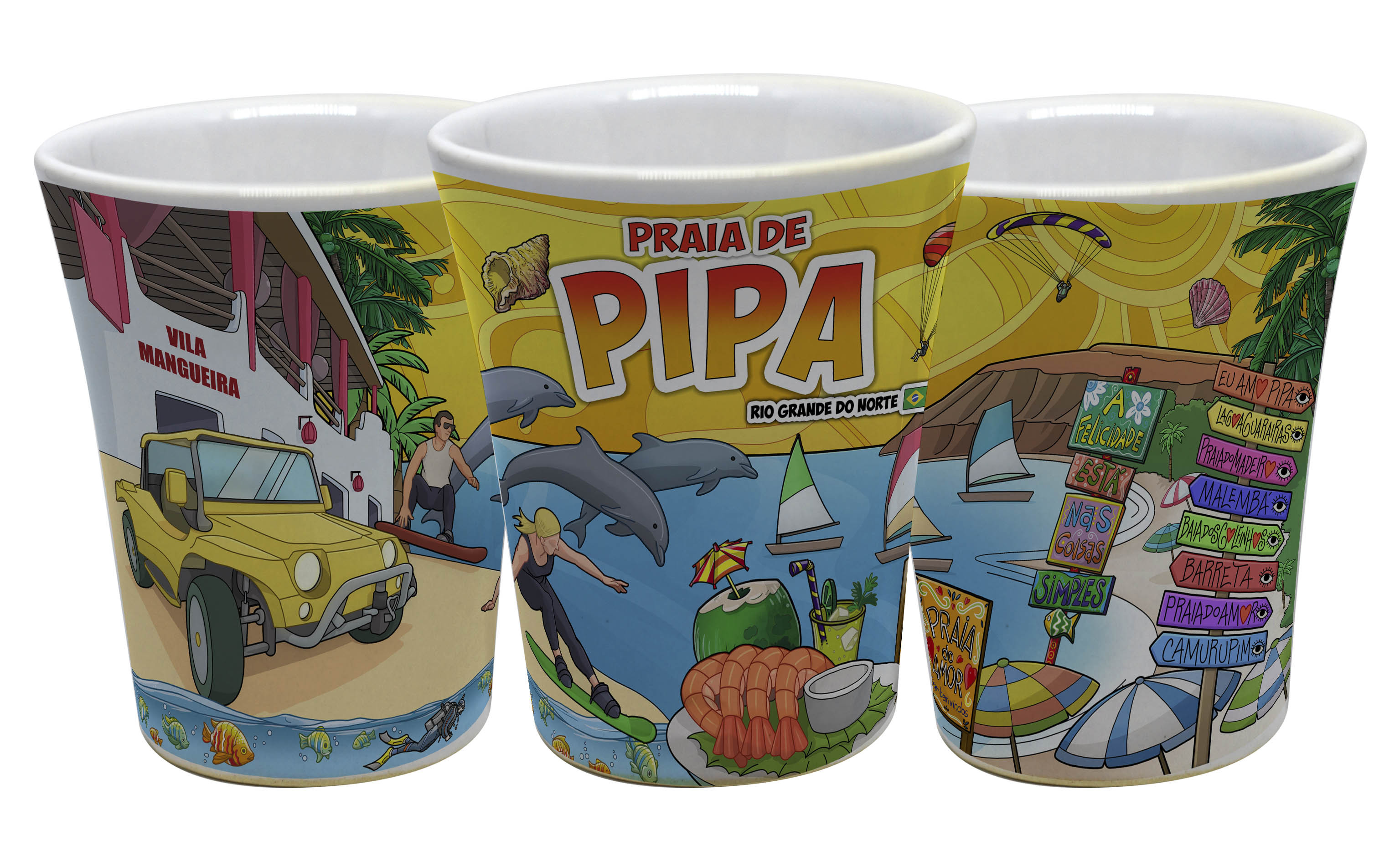 Shot moser branco faixa colorido PI